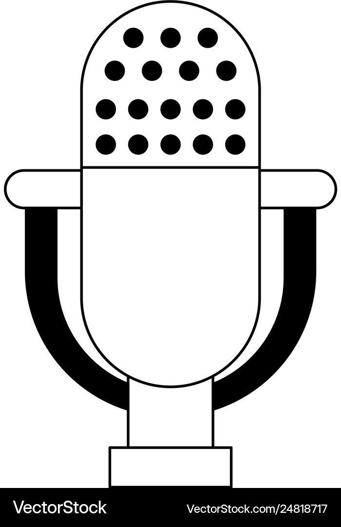 Vintage radio microphone symbol Royalty Free Vector Image