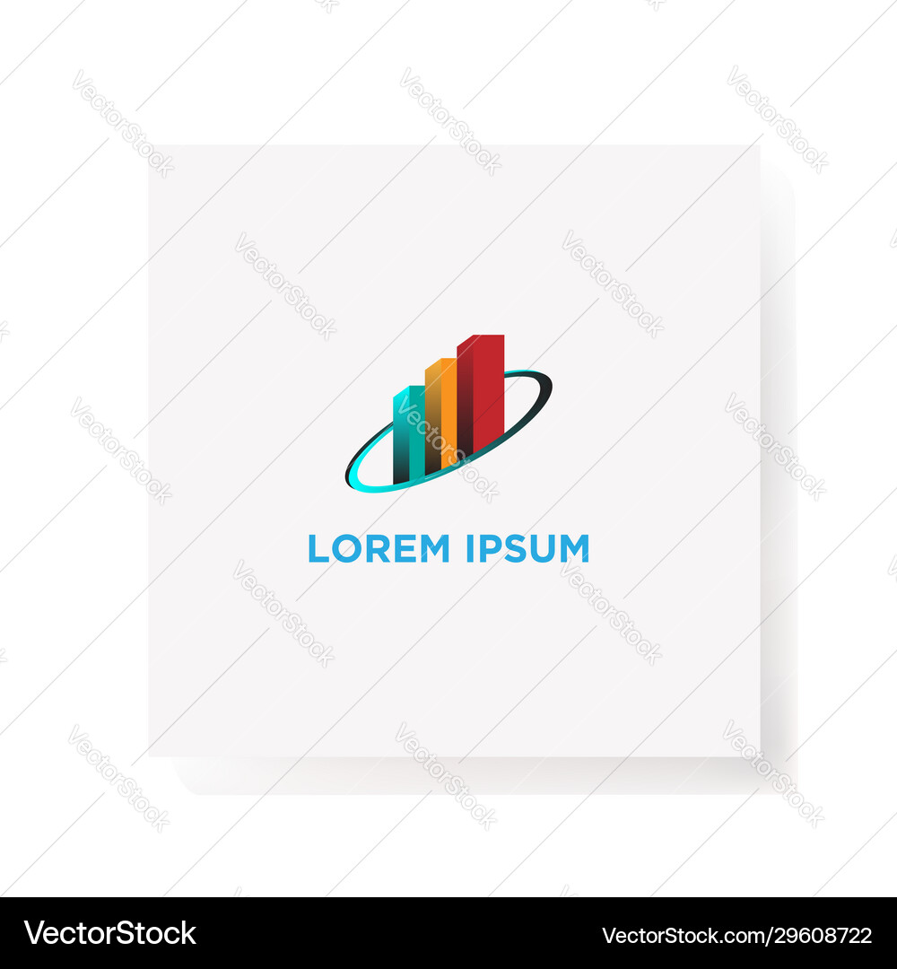3d diagram logo design for economic Royalty Free Vector