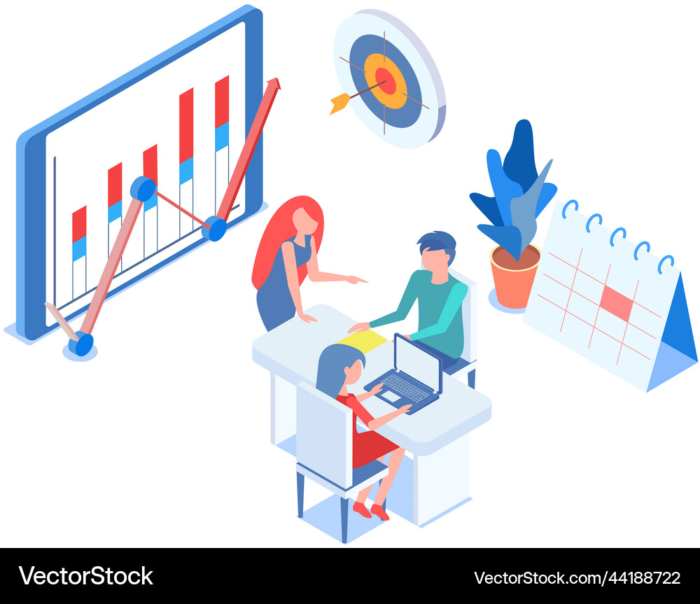 Business people communicating in office discuss Vector Image