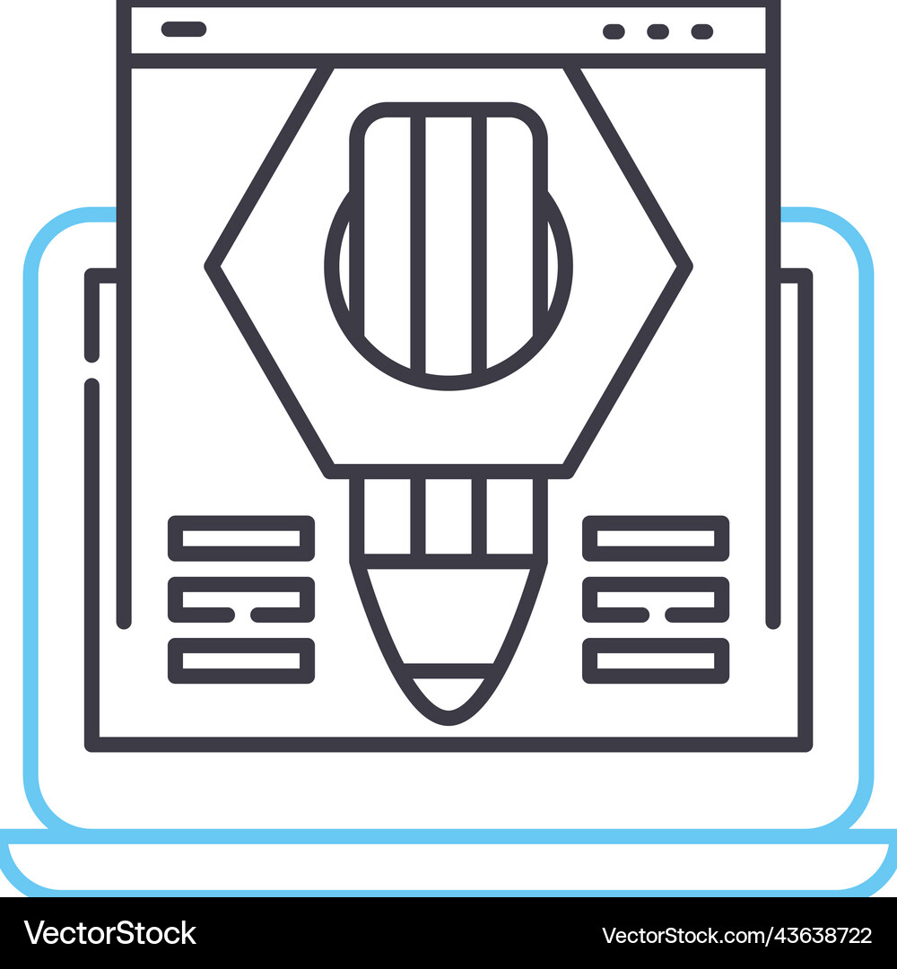 Content management line icon outline symbol Vector Image