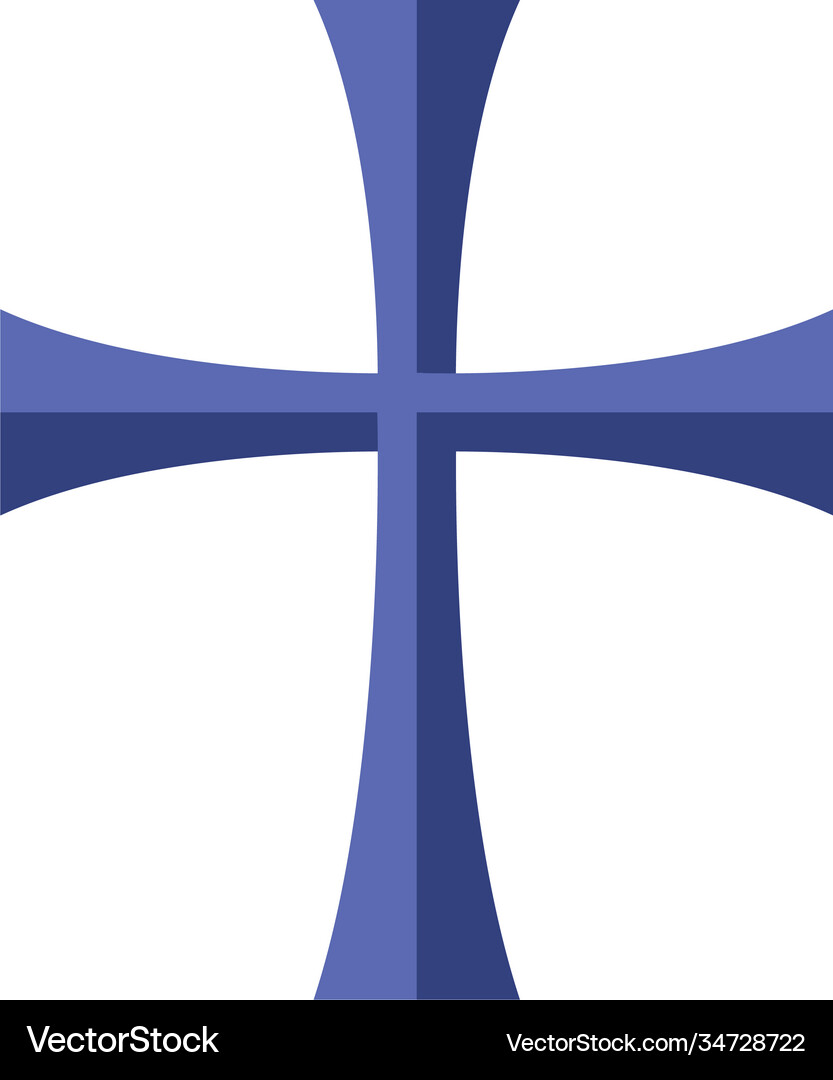 Cross metal religious sign icon Royalty Free Vector Image