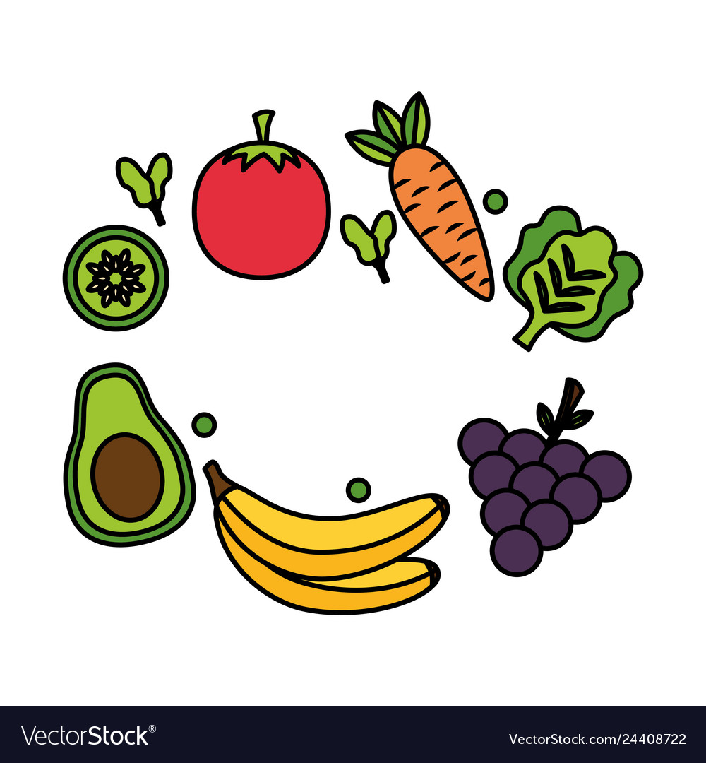 Healthy food fresh Royalty Free Vector Image - VectorStock