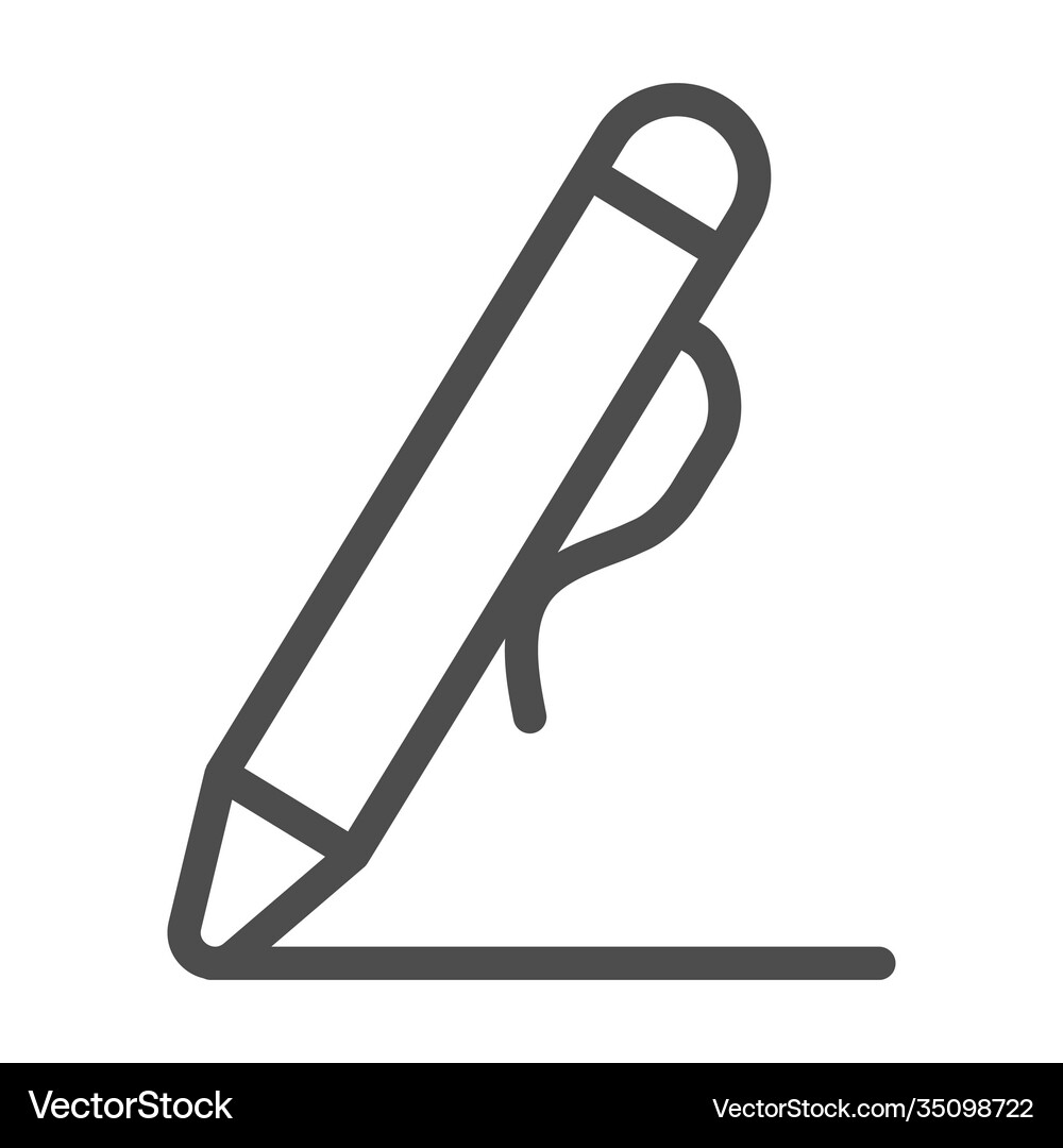 Pen line icon school concept drawing line Vector Image
