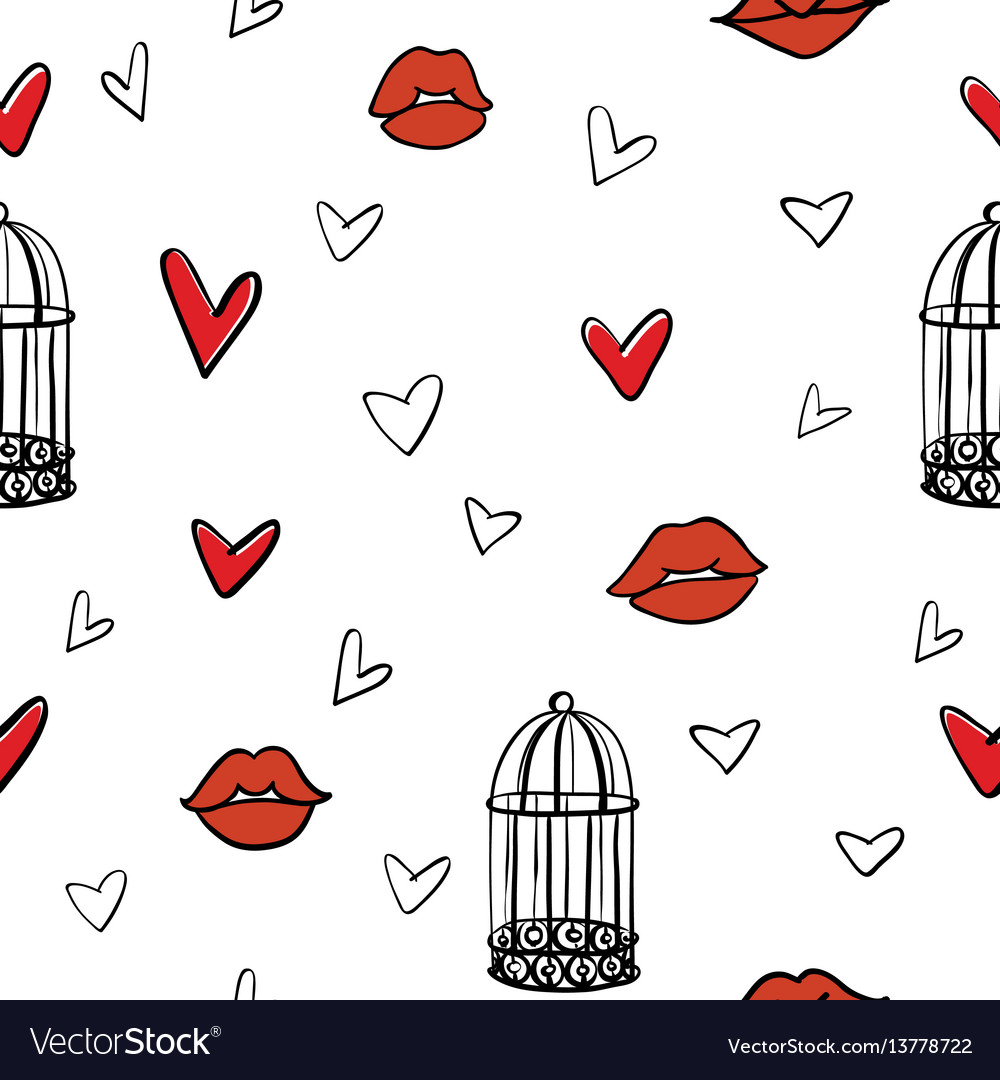Seamless romantic pattern Royalty Free Vector Image