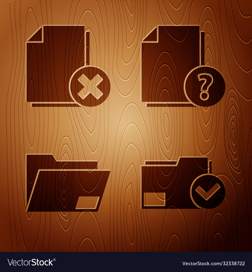 Set Document Folder And Check Mark Delete File Vector Image