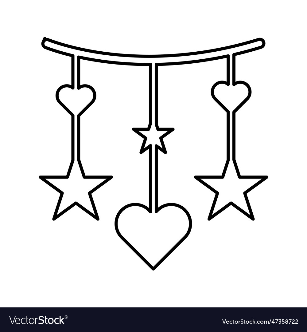 Stars on strings icon line outline symbol Vector Image