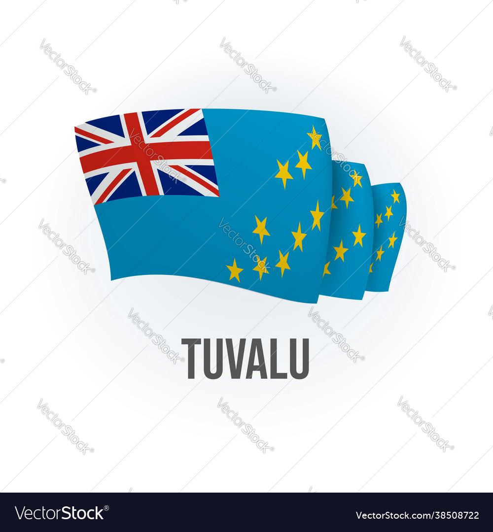 Tuvalu flag bended realistic Royalty Free Vector Image