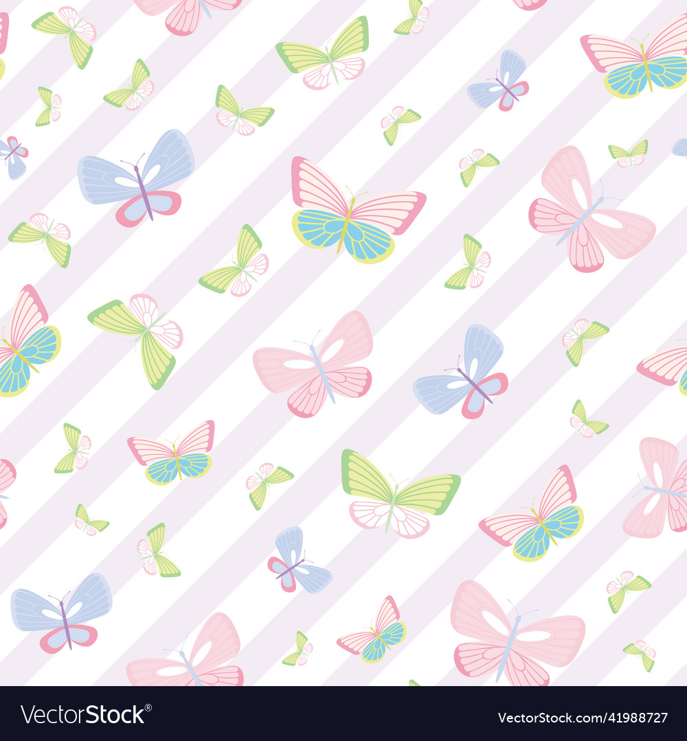 Butterfly repeat pattern background seamless Vector Image