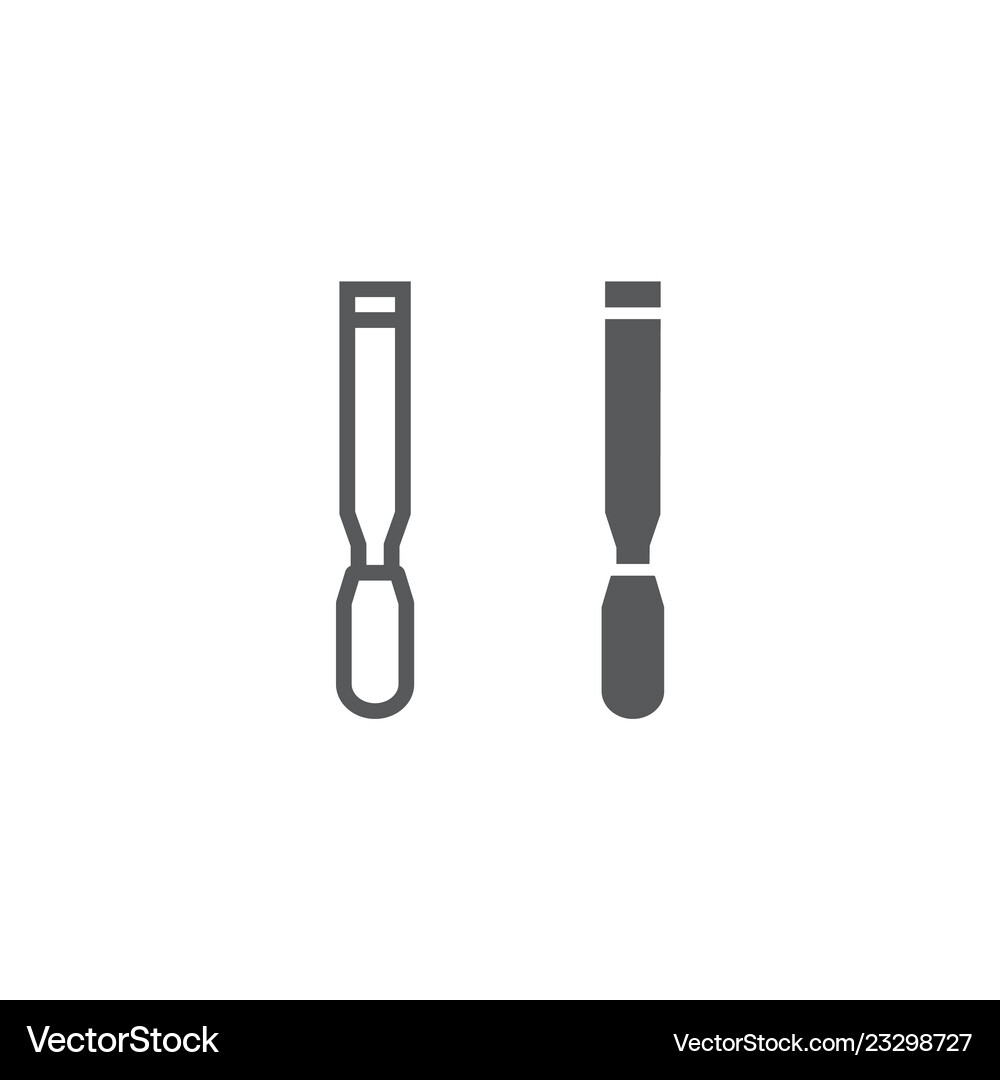 Chisel line and glyph icon tool and repair Vector Image