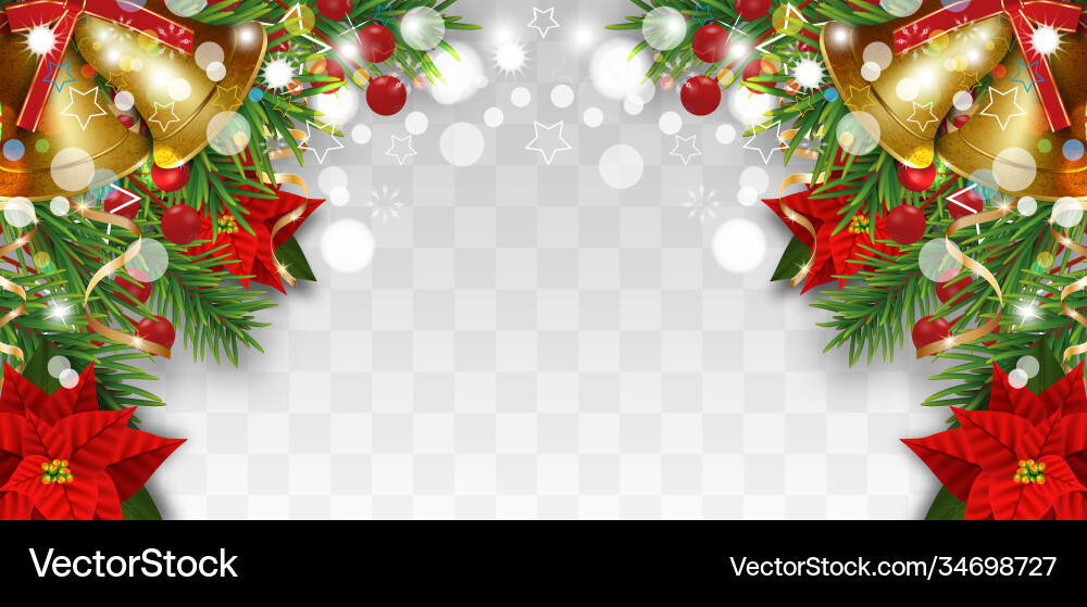 Christmas and new year border decorations Vector Image