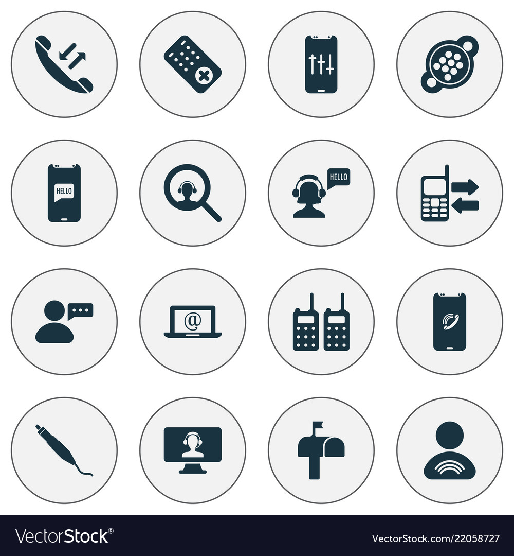 Communication icons set with mailbox Royalty Free Vector