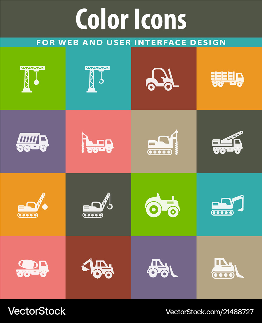 Construction transport icons set Royalty Free Vector Image