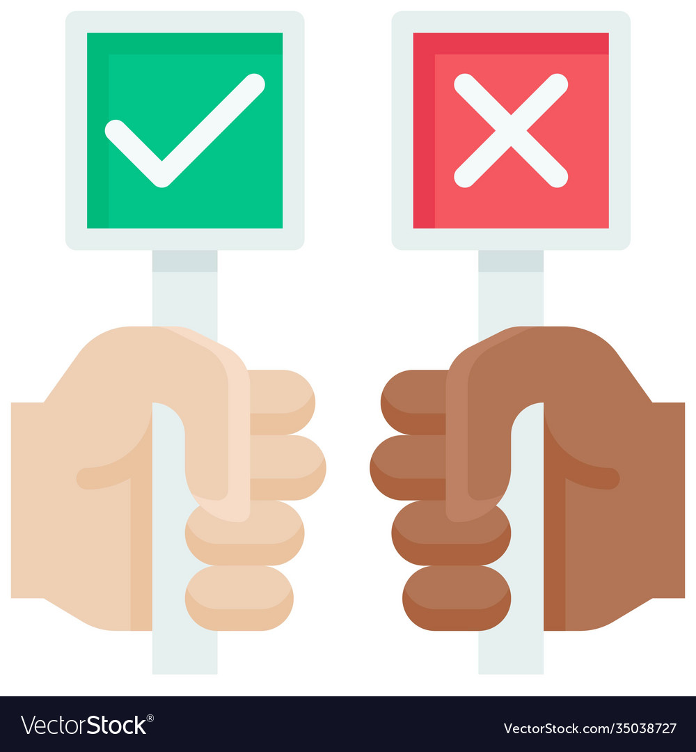 Correct and incorrect sign icon protest related Vector Image Correct and incorrect sign icon protest related Vector Image