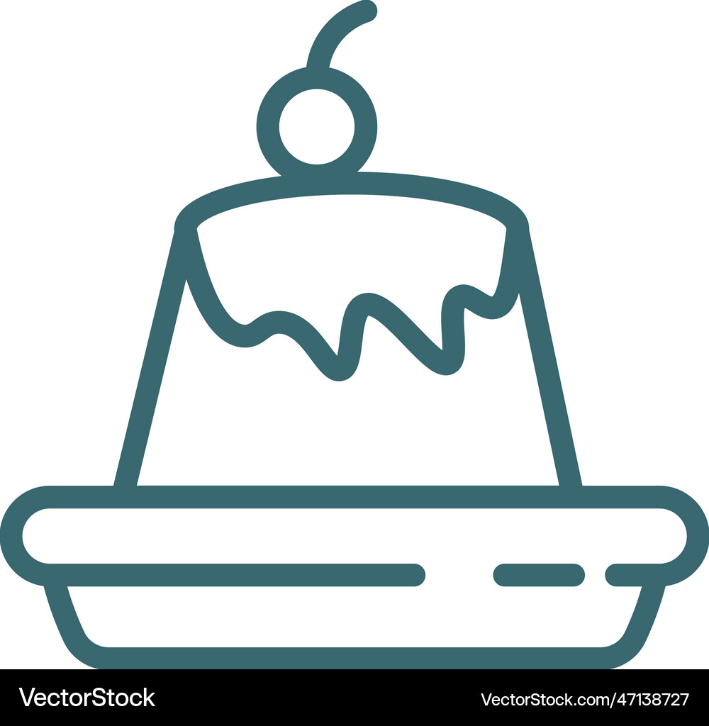 Creme caramel icon thin line caramel icon Vector Image