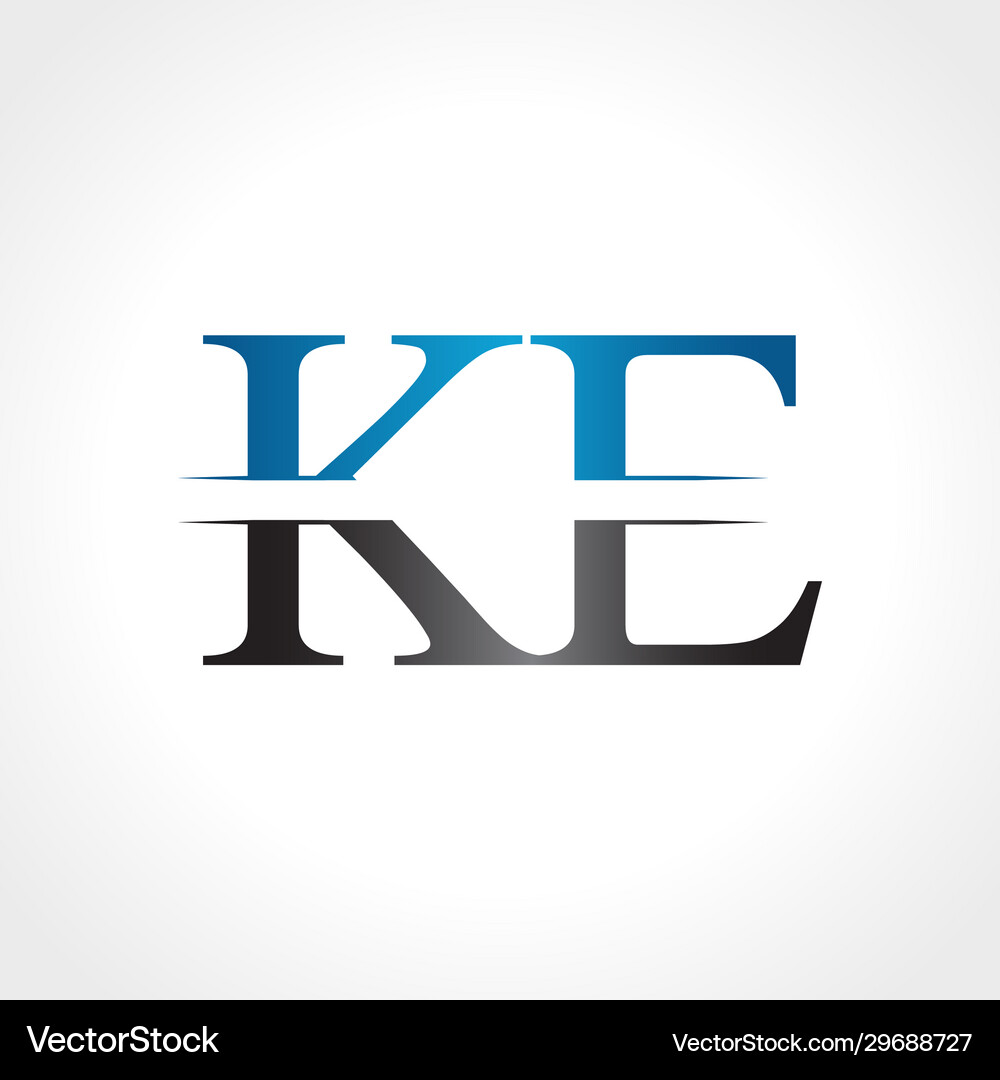 Initial ke letter logo design abstract letter ke Vector Image