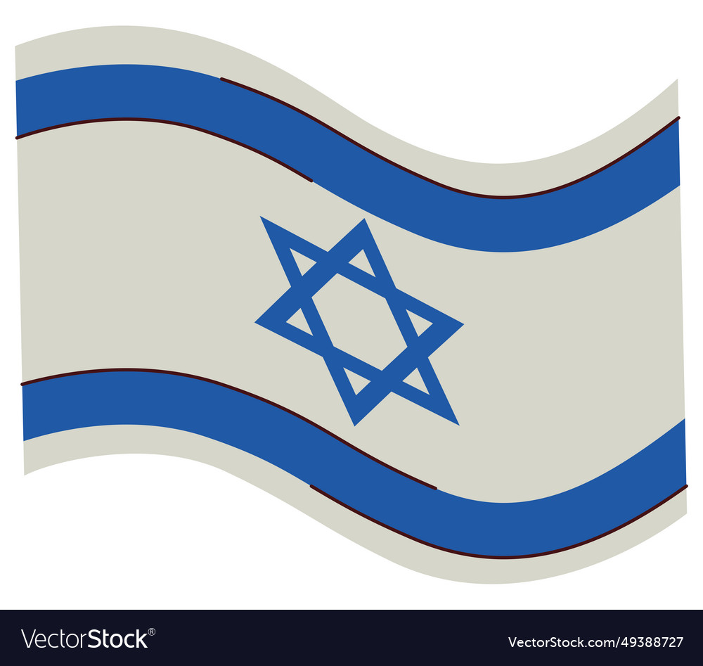 Israel flag waving Royalty Free Vector Image - VectorStock