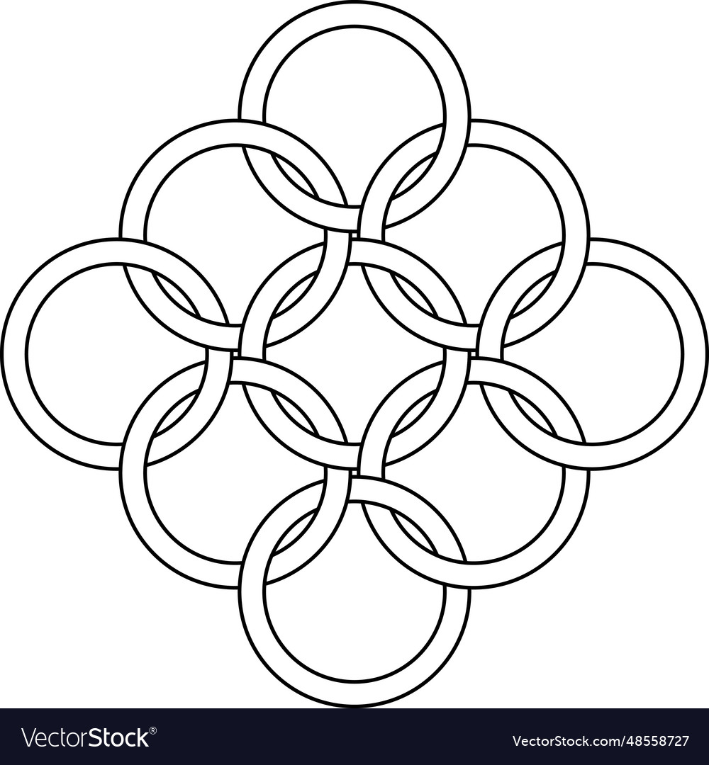 Logo pattern interlocking rings chainmail element Vector Image