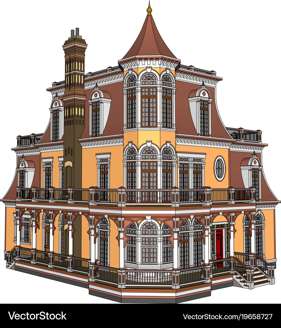 Old house in victorian style Royalty Free Vector Image