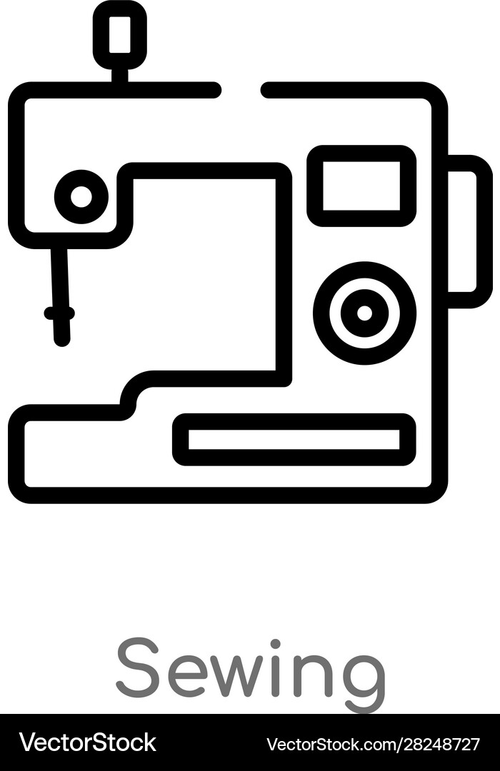 Outline sewing icon isolated black simple line Vector Image