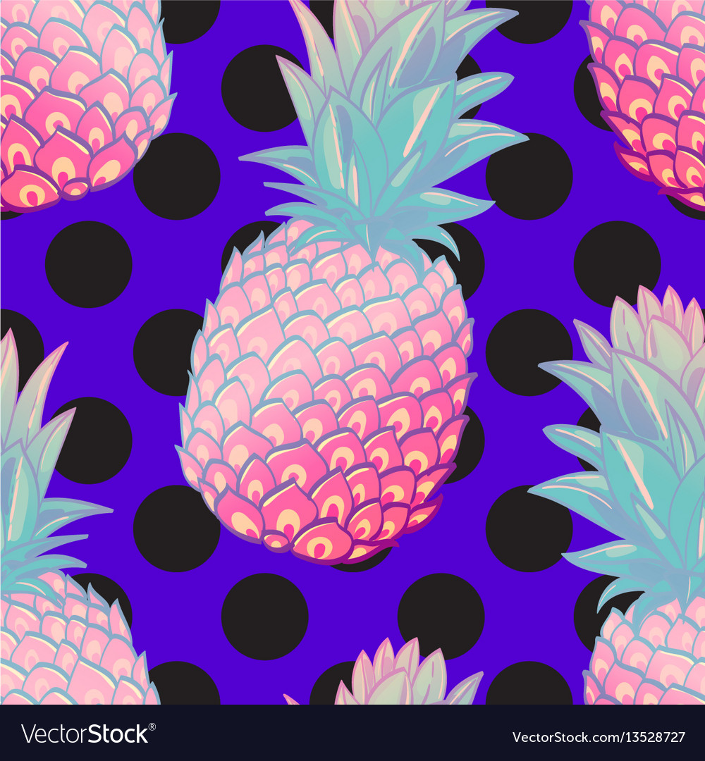 Pineapple creative trendy seamless pattern Vector Image