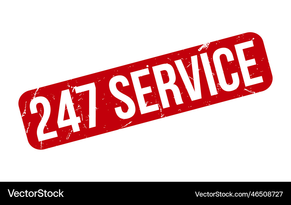 Red 247 service rubber stamp seal Royalty Free Vector Image