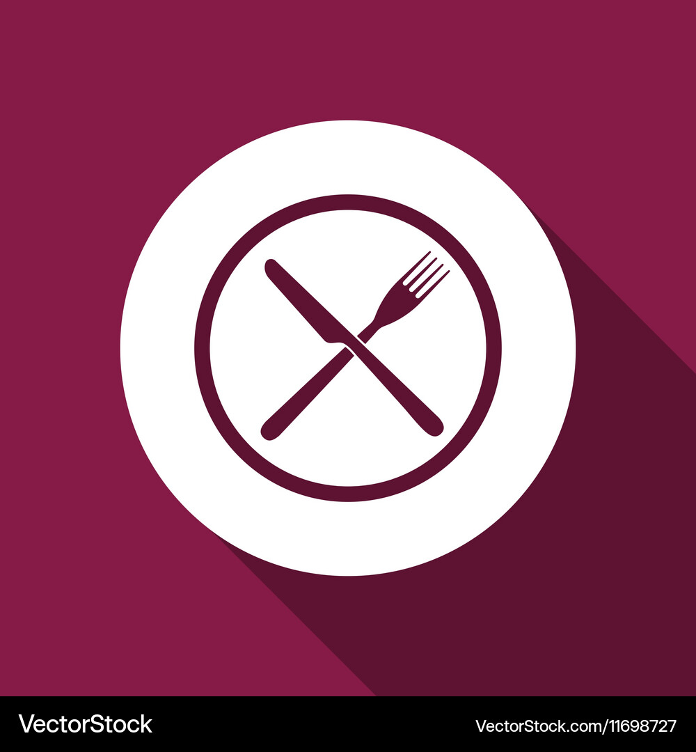 Restaurant icon Crossed fork and knife flat icon Vector Image