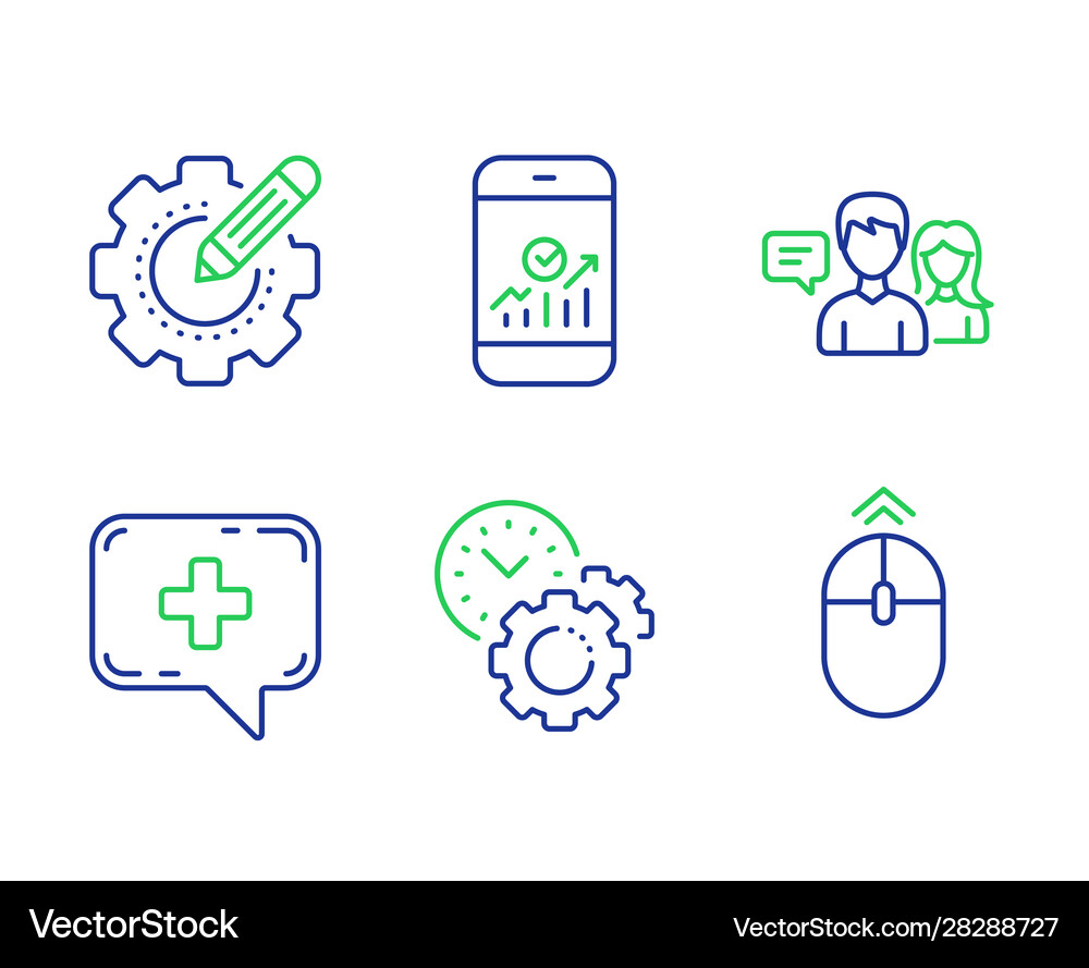 Smartphone statistics medical chat and people Vector Image