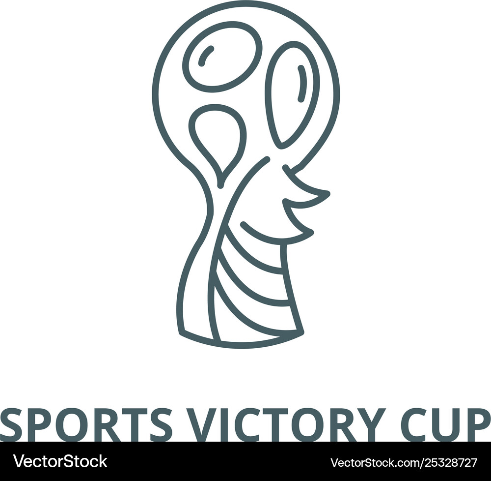 Sports victory cup line icon linear Royalty Free Vector