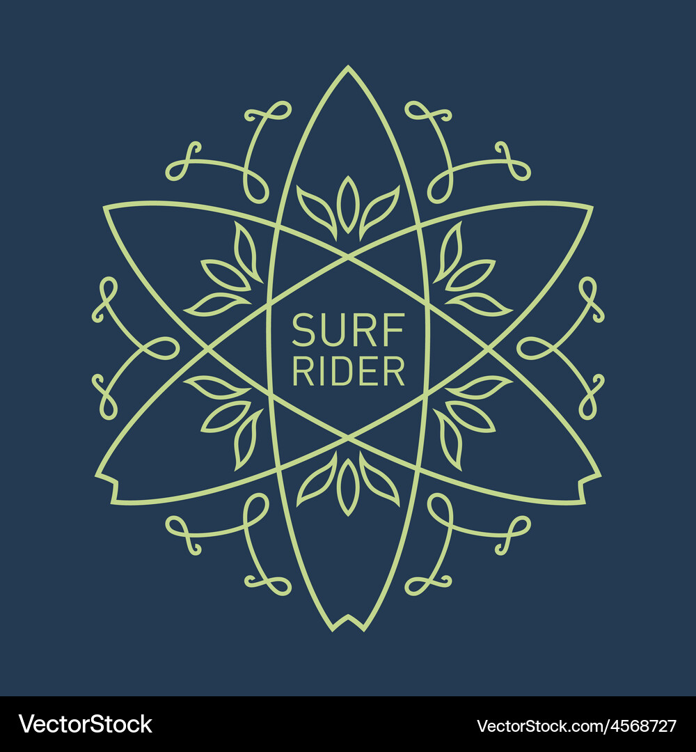 Surfing vintage label for surf board or tee Vector Image
