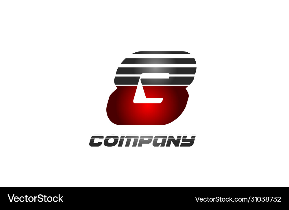 8 eight number logo icon design in red grey Vector Image