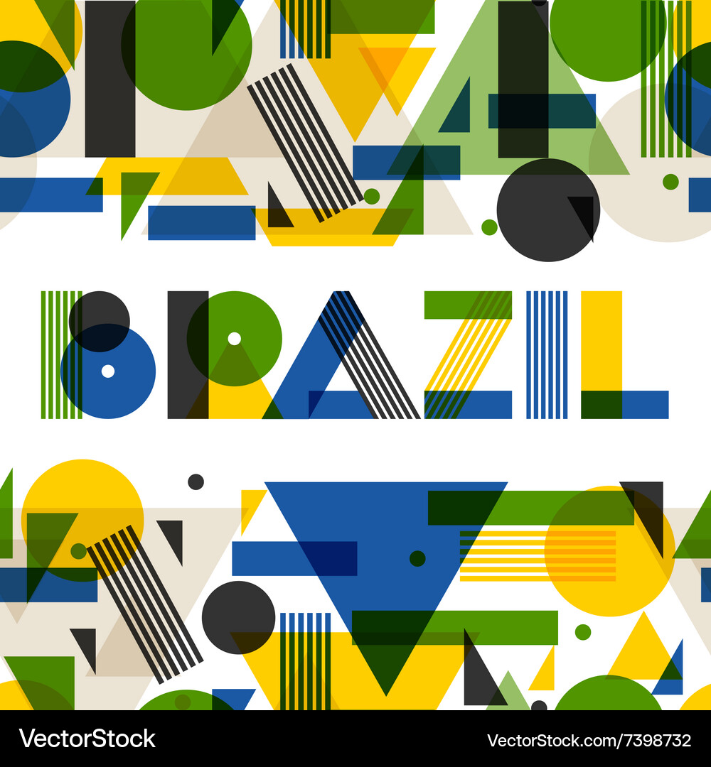 Background with Brazil in abstract geometric style