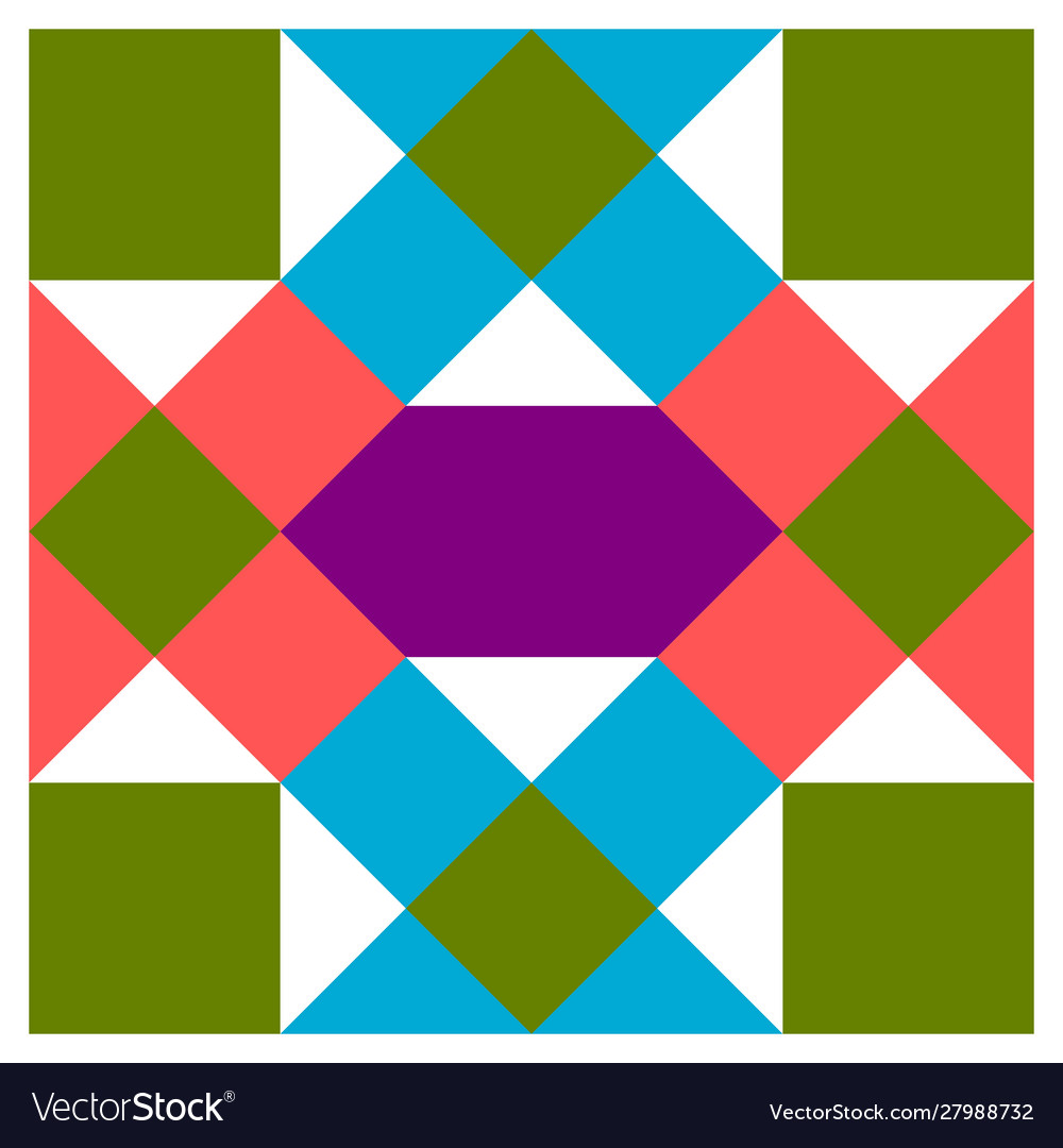 Barn quilt pattern amish patchwork design Vector Image