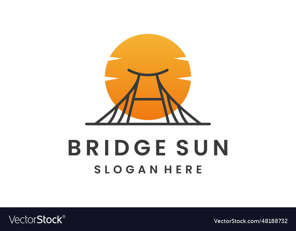 Bridge sun Royalty Free Vector Image - VectorStock