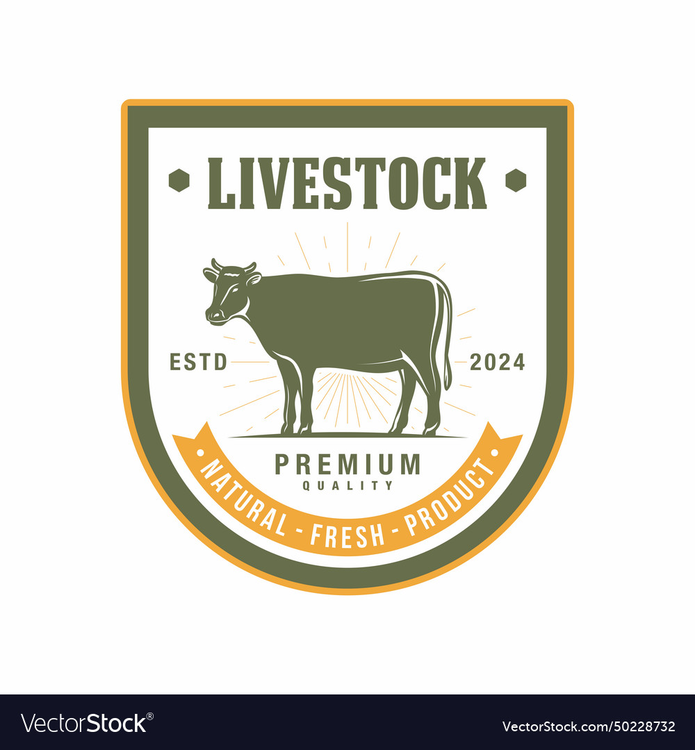 Cattle farm logo design template Royalty Free Vector Image