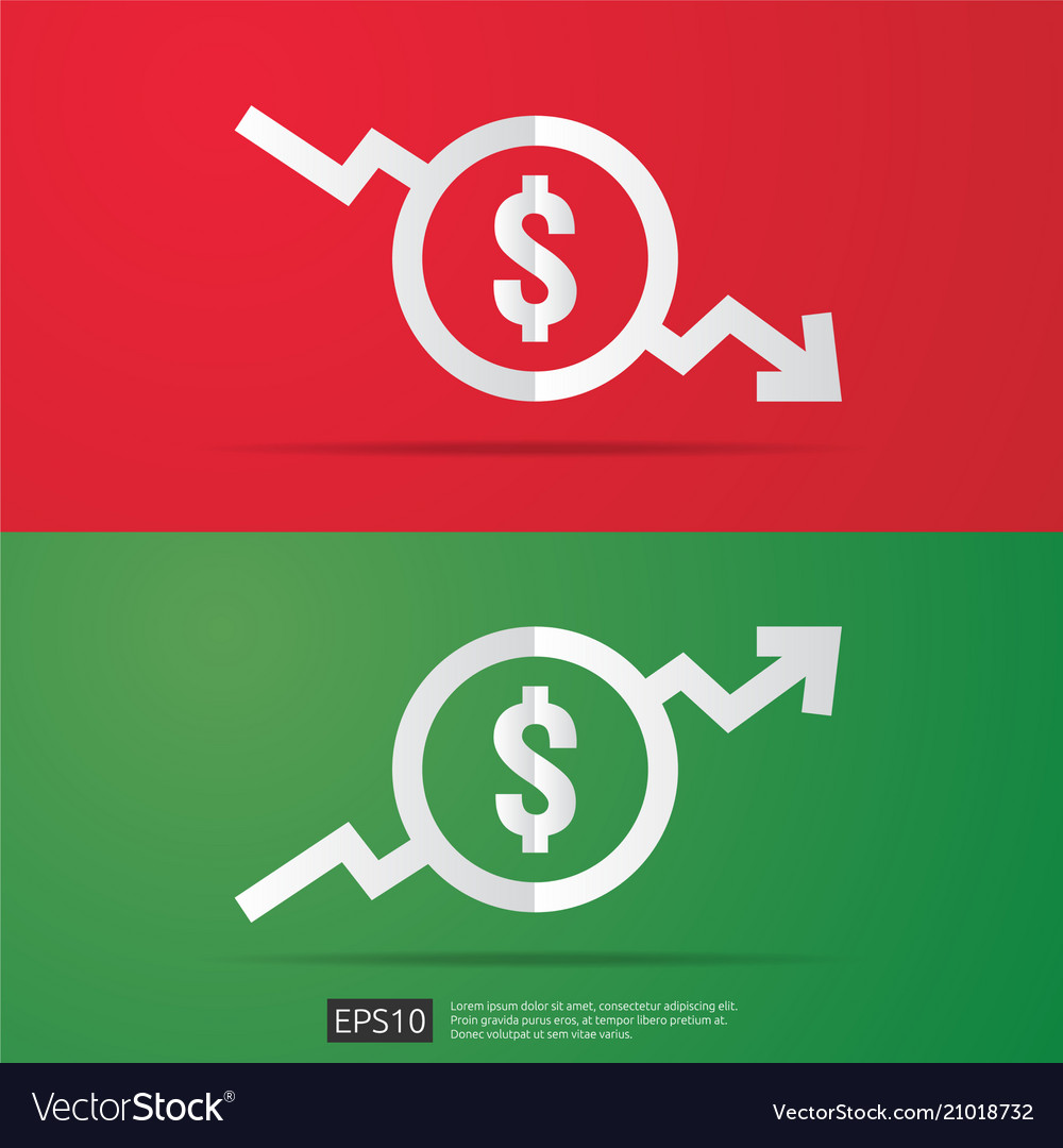 Dollar increase decrease icon money symbol Vector Image