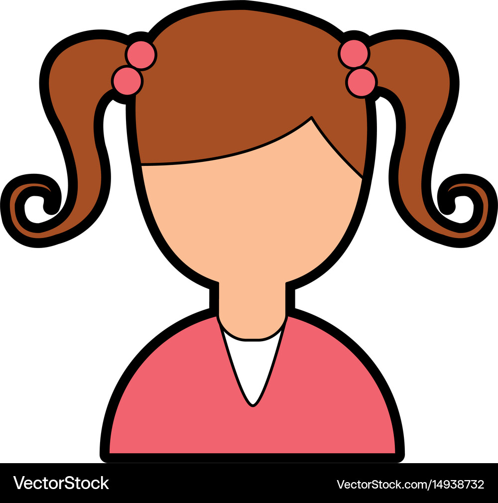 Little girl avatar character Royalty Free Vector Image