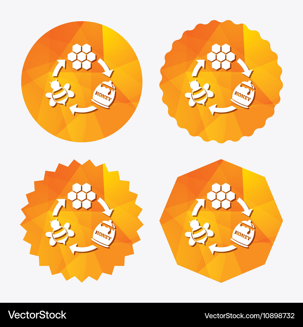 Producing honey and beeswax sign icon Royalty Free Vector