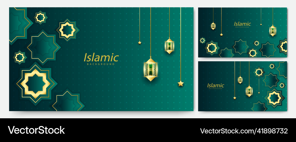 Realistic mandala arabic green islamic design Vector Image