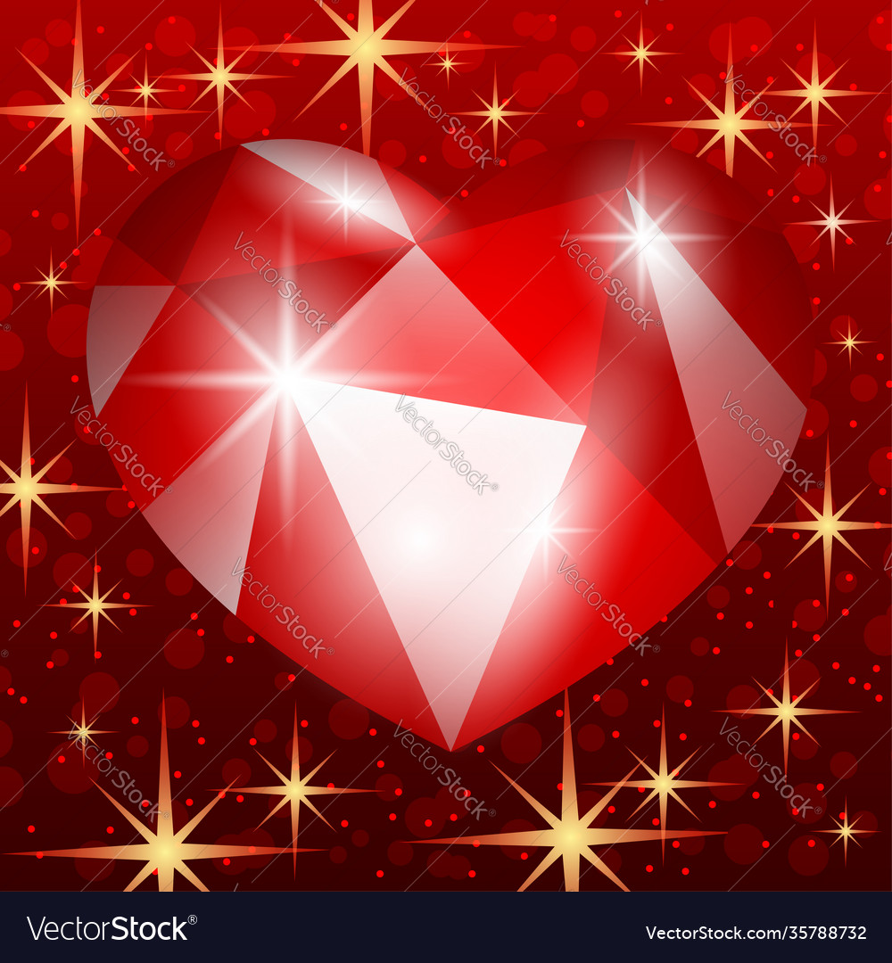 Red ruby heart Royalty Free Vector Image - VectorStock