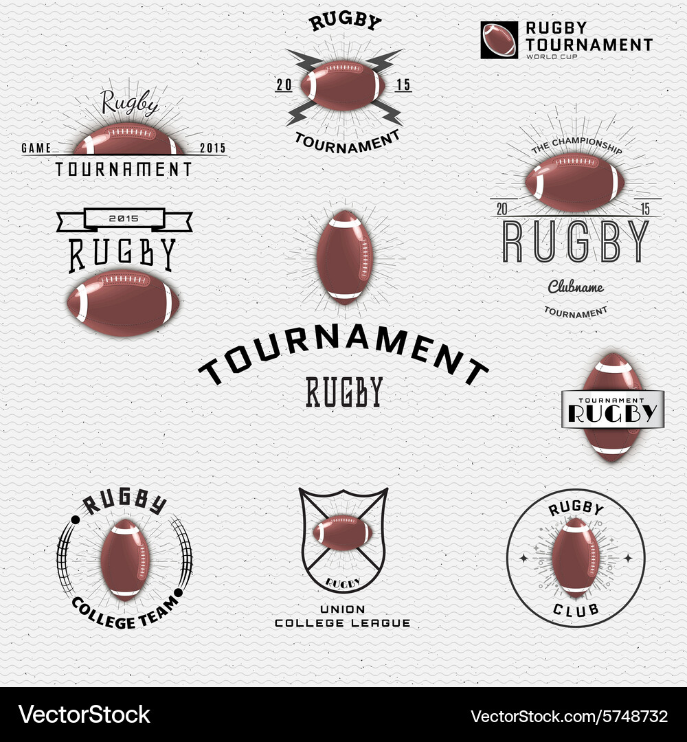 Rugby badges logos and labels for any use Vector Image