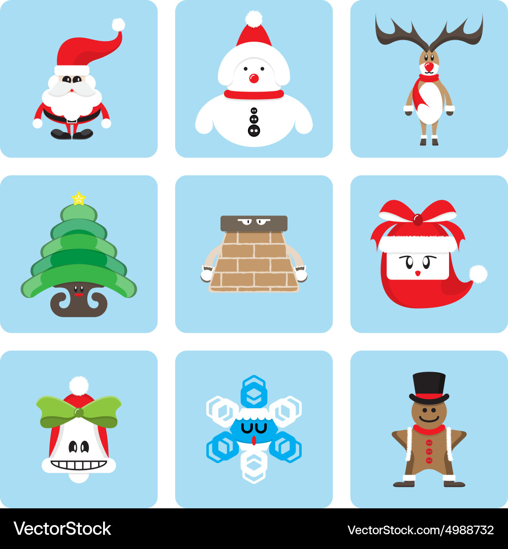 Set of christmas character Royalty Free Vector Image