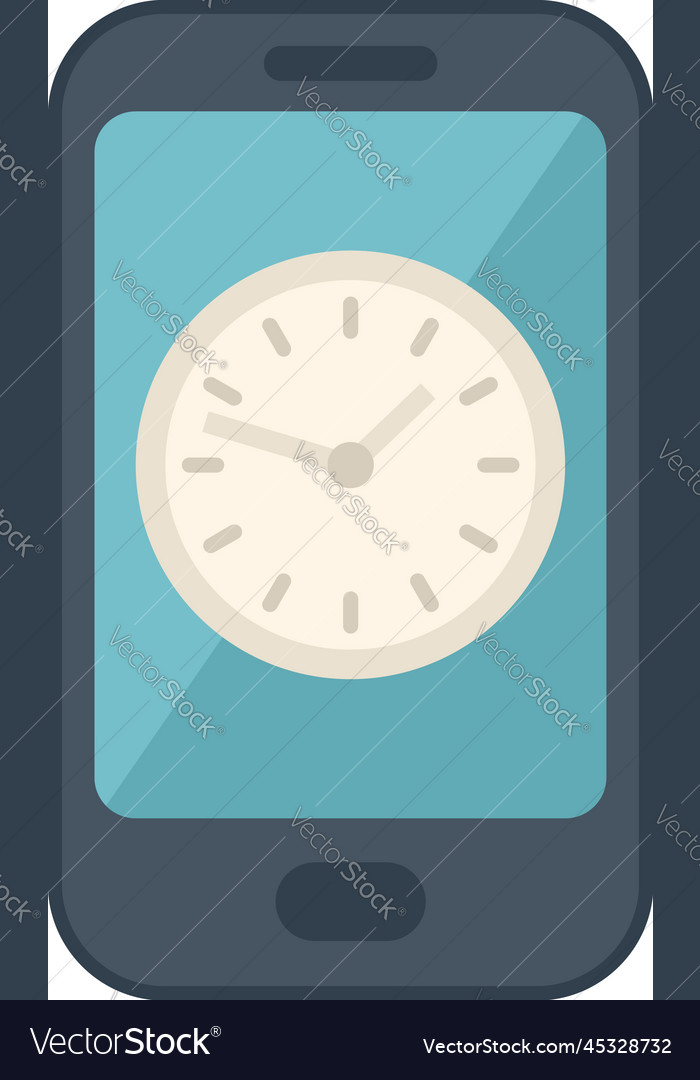 Smartphone timer icon flat clock project Vector Image