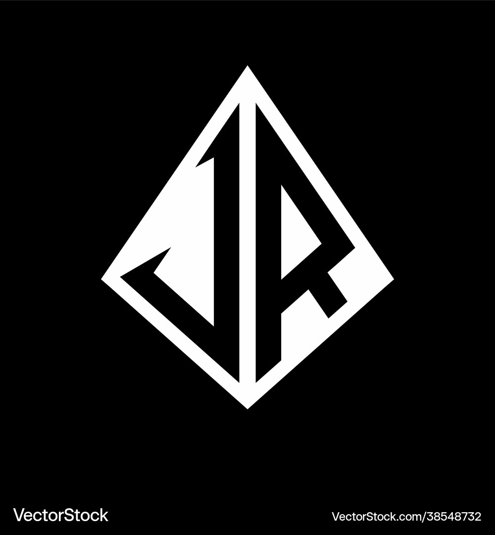 Vr logo letters monogram with prisma shape design Vector Image