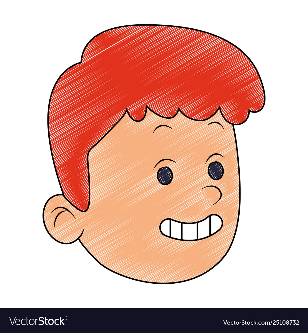 Young man face scribble Royalty Free Vector Image
