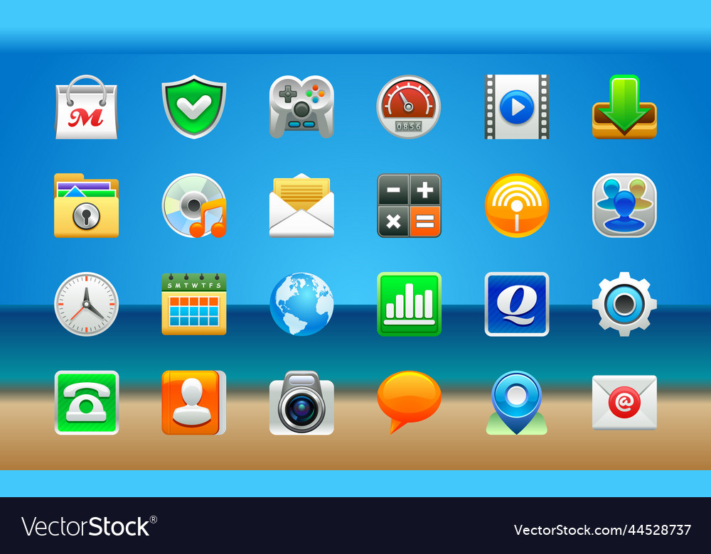 Apps icon set Royalty Free Vector Image - VectorStock
