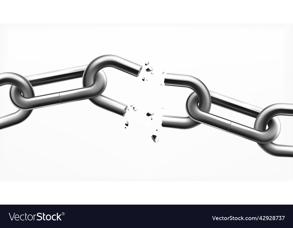 Broken steel chain links Royalty Free Vector Image Broken steel chain links Royalty Free Vector Image