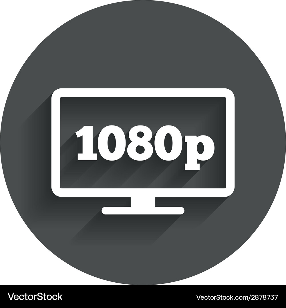 Full hd widescreen tv 1080p symbol Royalty Free Vector Image