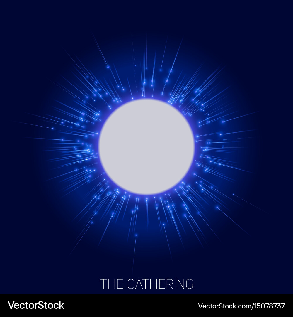 Gathering of point with trails to central object Vector Image
