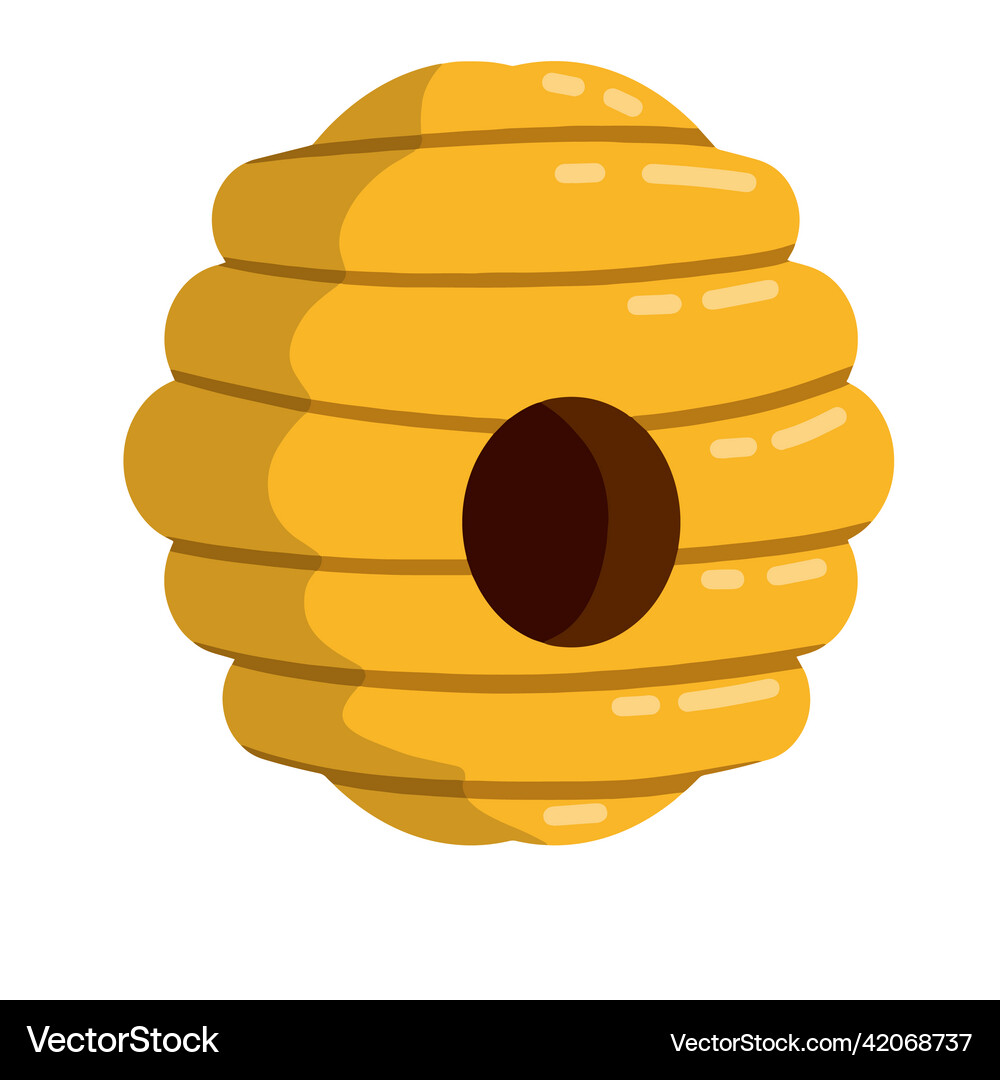 Hive yellow beehive honey production Royalty Free Vector