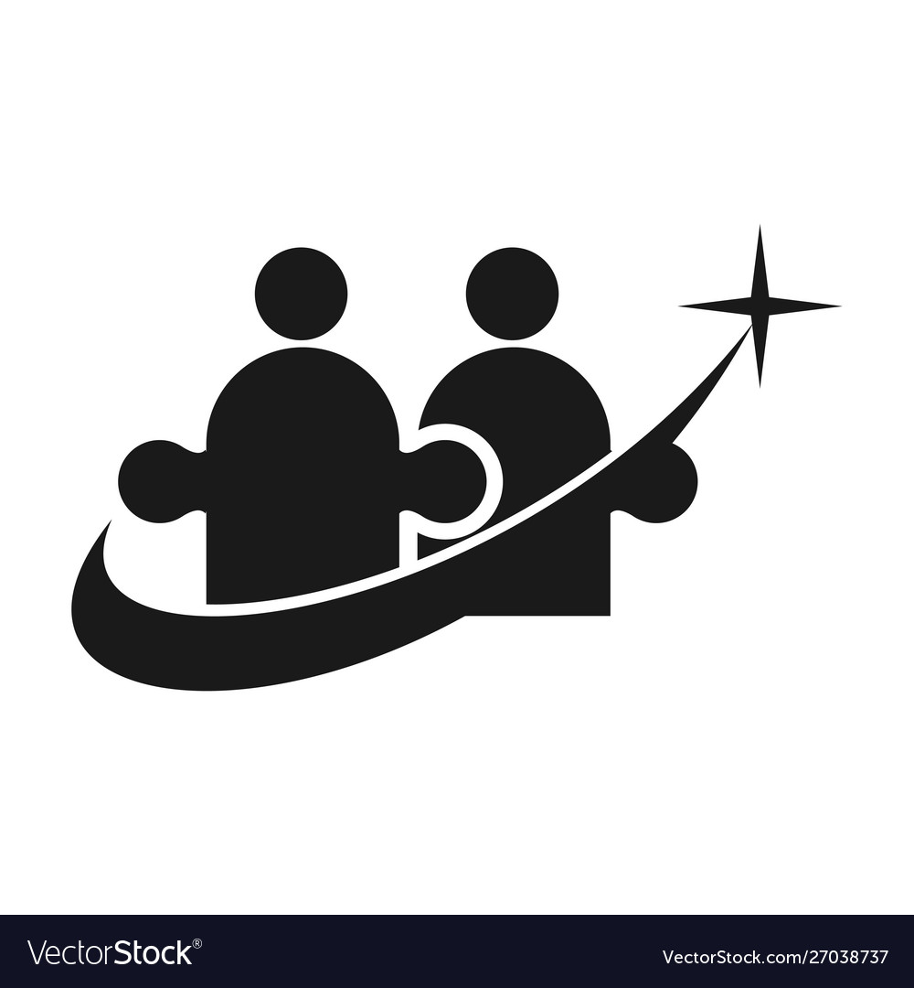 Jigsaw solution commitment teamwork together Vector Image